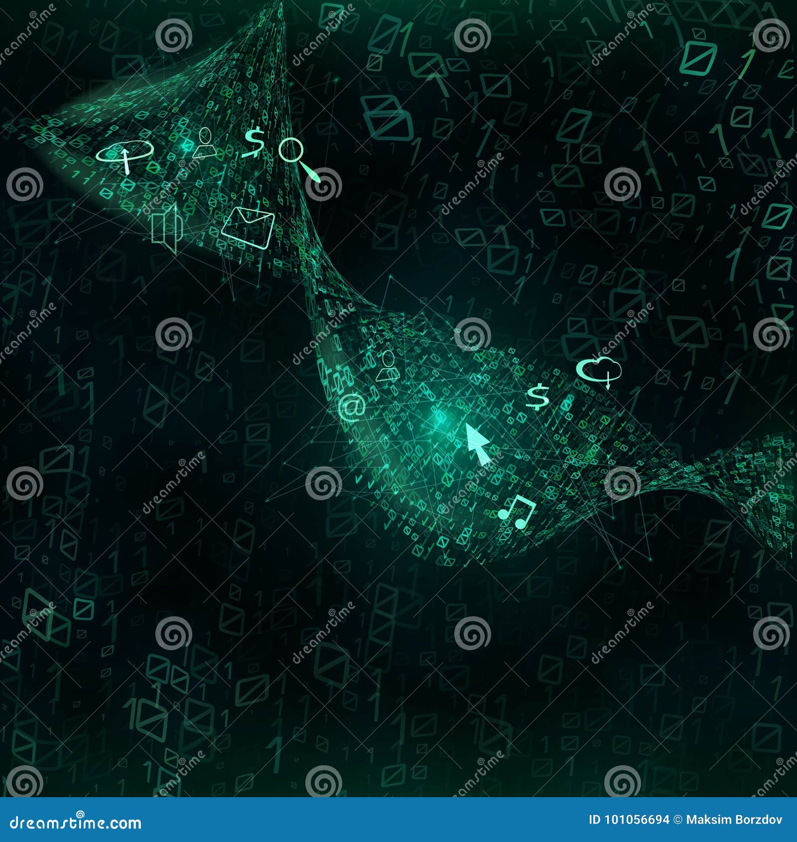 Abstract Data Stream. Vector Illustration Stock Vector - Illustration ...