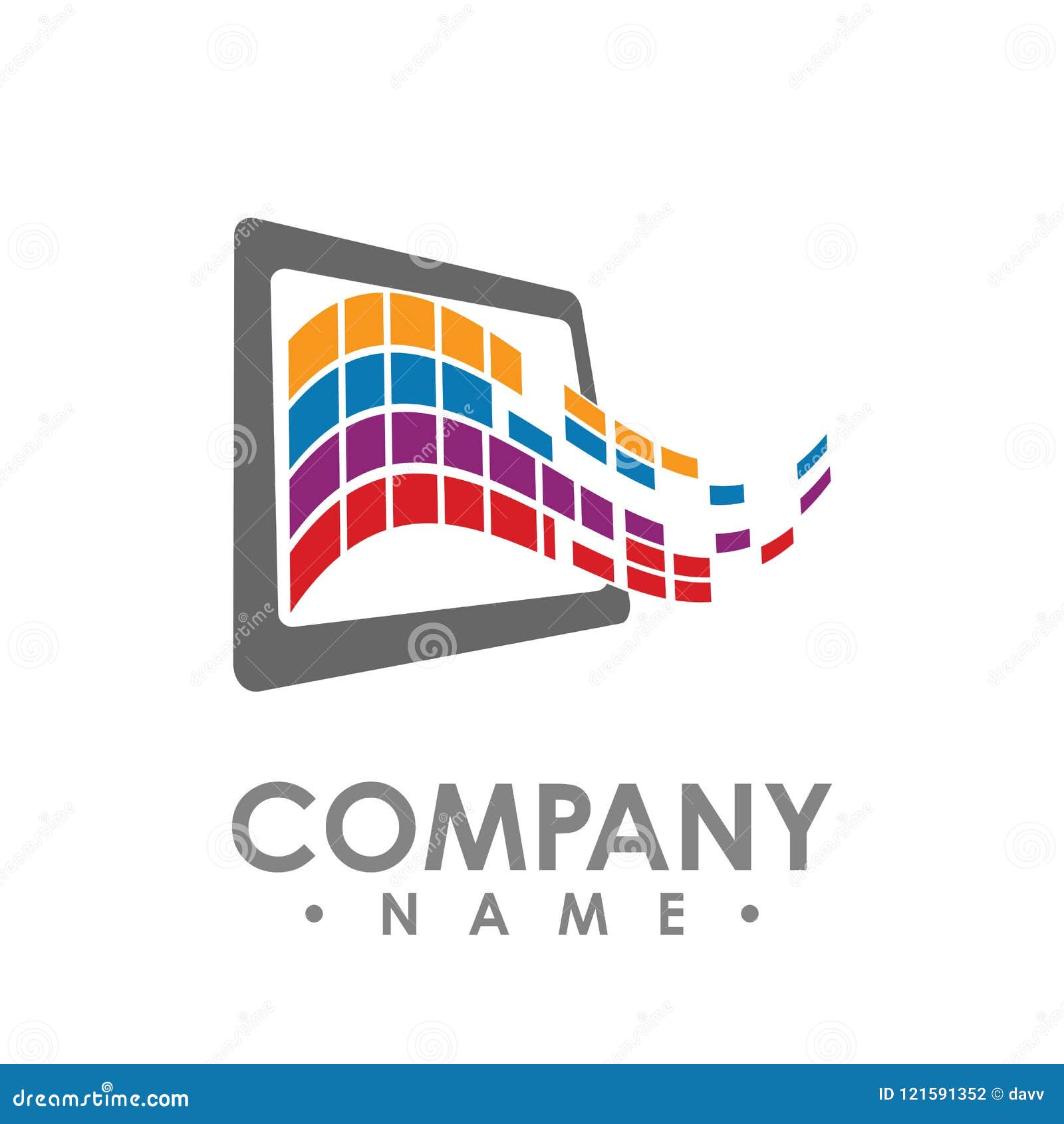 Abstract Data Tech Logo Vector Design Illustrator. Tablet Data S Stock ...