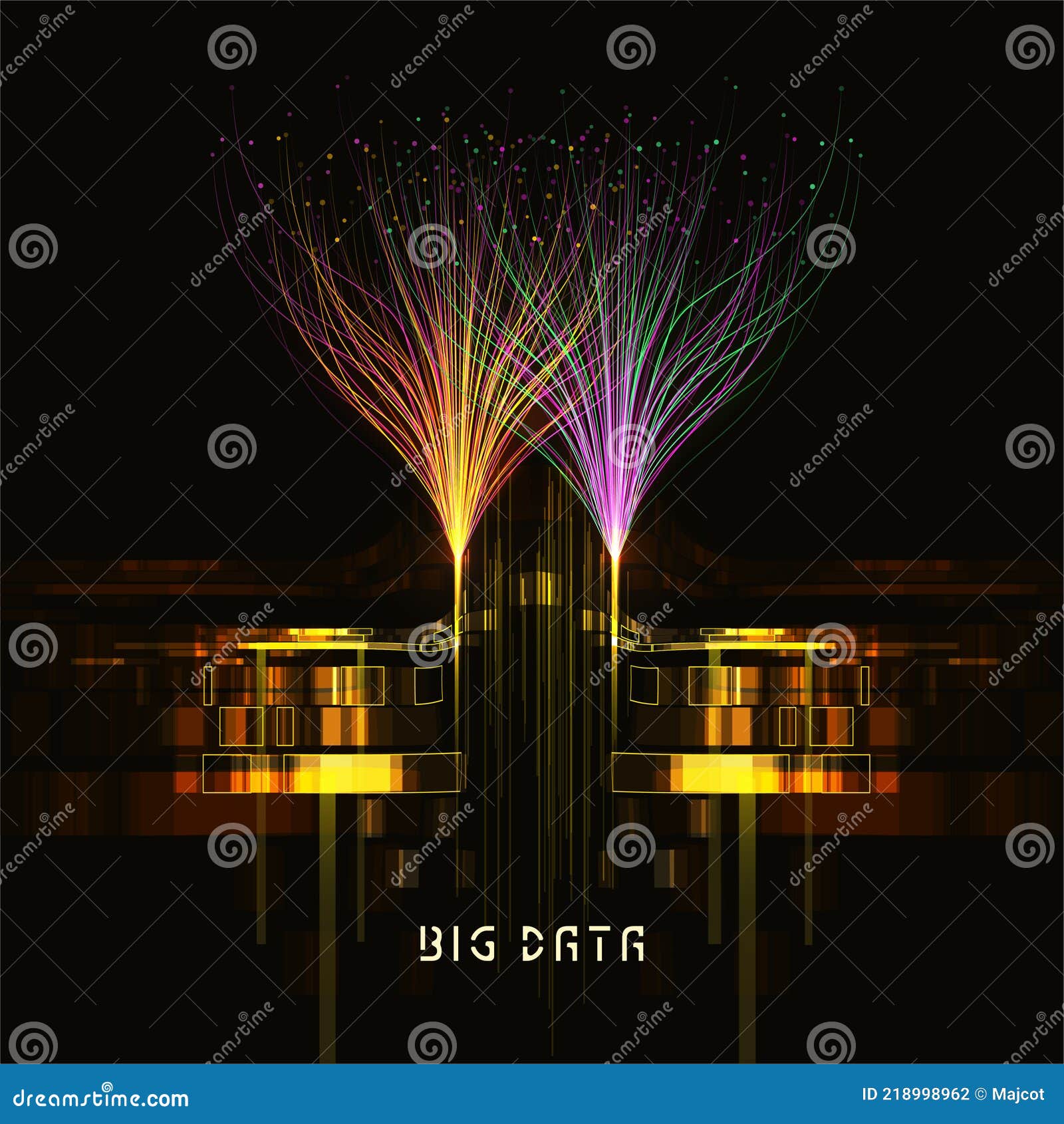 Abstract Data Transmission Visualization Stock Vector - Illustration of ...