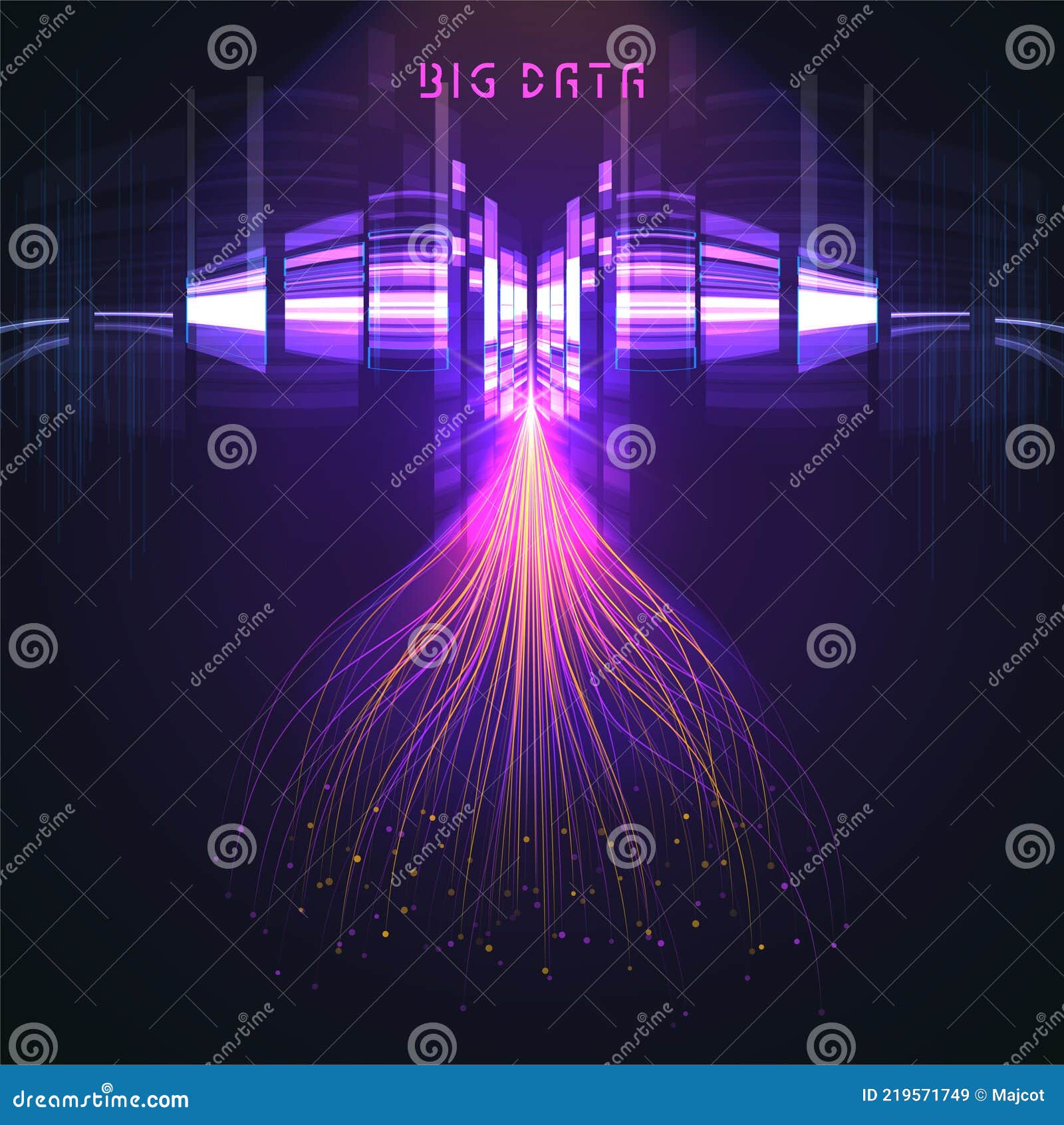Abstract Data Transmission Visualization Stock Vector - Illustration of ...