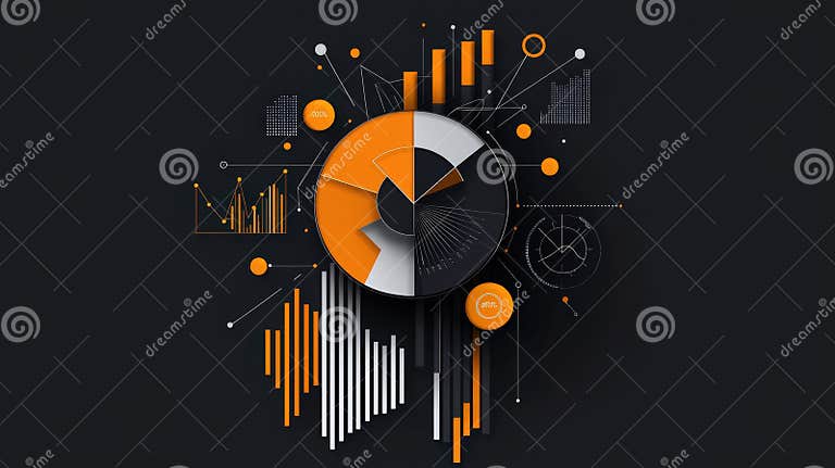 Abstract Data Visualization Black Background Stock Illustration - Illustration of graph ...