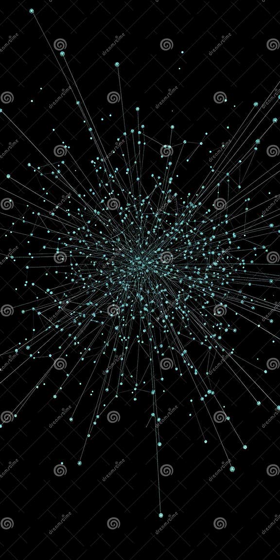 Abstract Data Visualization with Blue Dots and Lines on Black ...