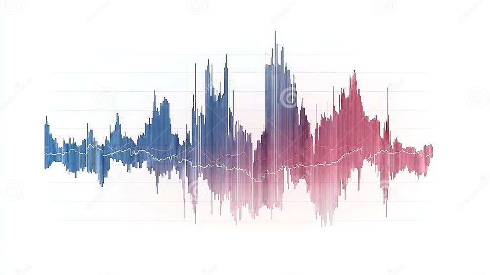 Abstract Data Visualization Blue and Red Gradient Chart a Minimalist ...