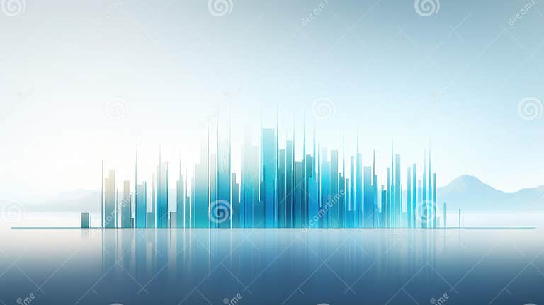 Abstract Data Visualization in Blue and White Hues Stock Illustration ...