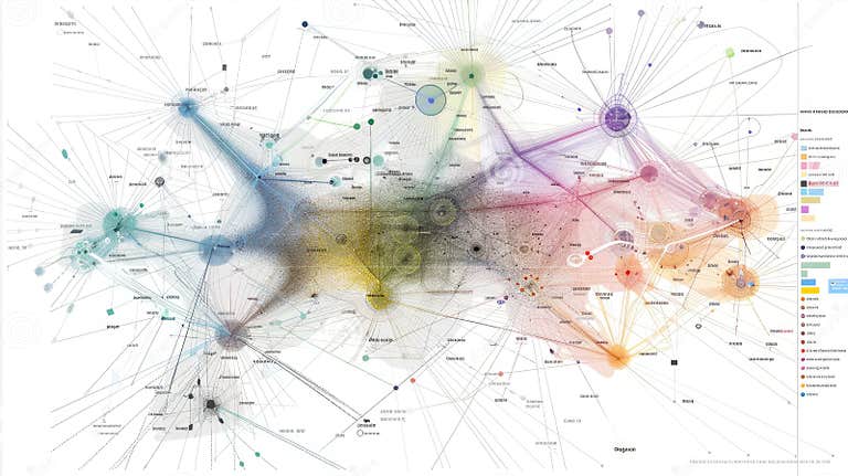 Abstract Data Visualization of Complex Network Connections Stock Photo ...