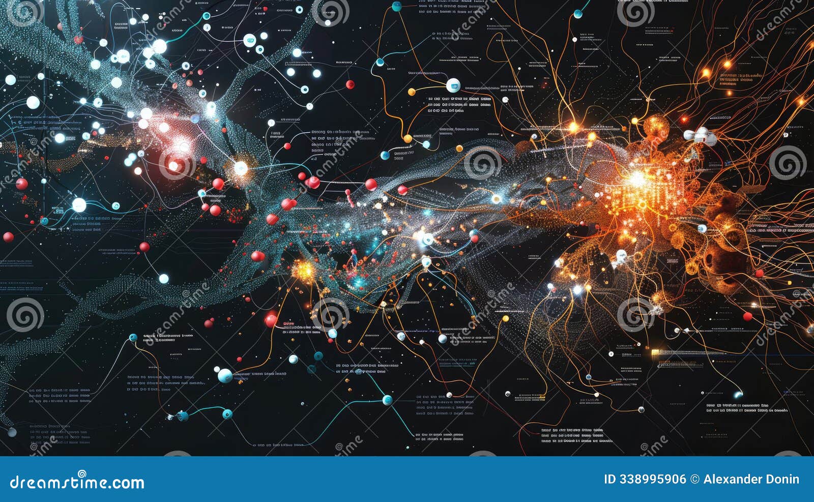 Abstract Data Visualization of Complex Network Connections Stock Photo ...