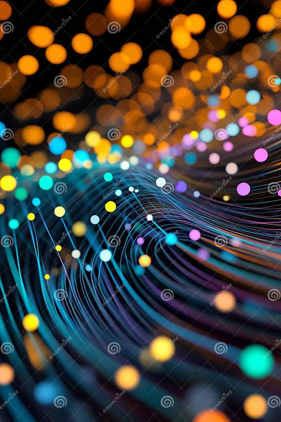 An Abstract Data Visualization Featuring Interconnected Points Flowing Lines And Vibrant