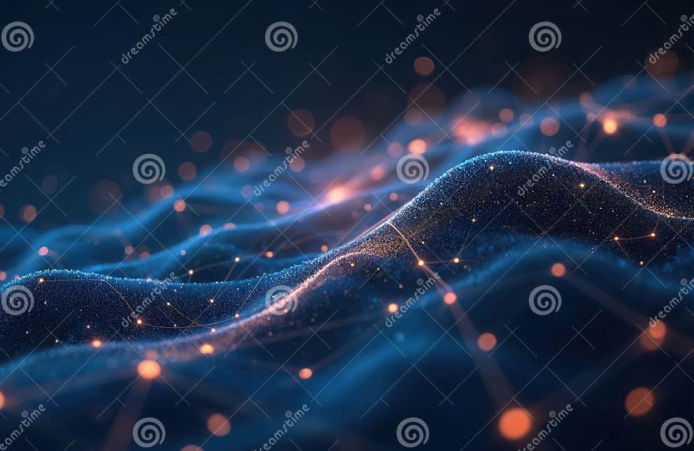 Abstract Data Visualization of Flowing Digital Information. Network ...