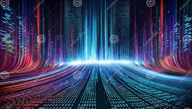 Abstract Data Visualization with Flowing Streams of Binary Code ...
