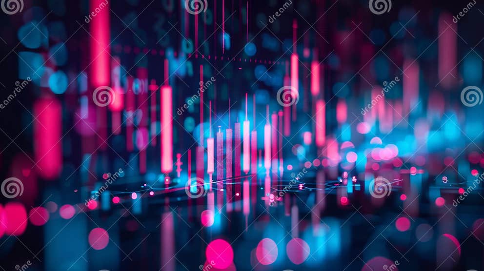 Abstract Data Visualization with Neon Colors, Generative AI Stock Photo ...
