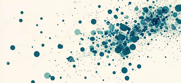 Abstract Data Visualization with Teal Circles and Lines, Depicting ...