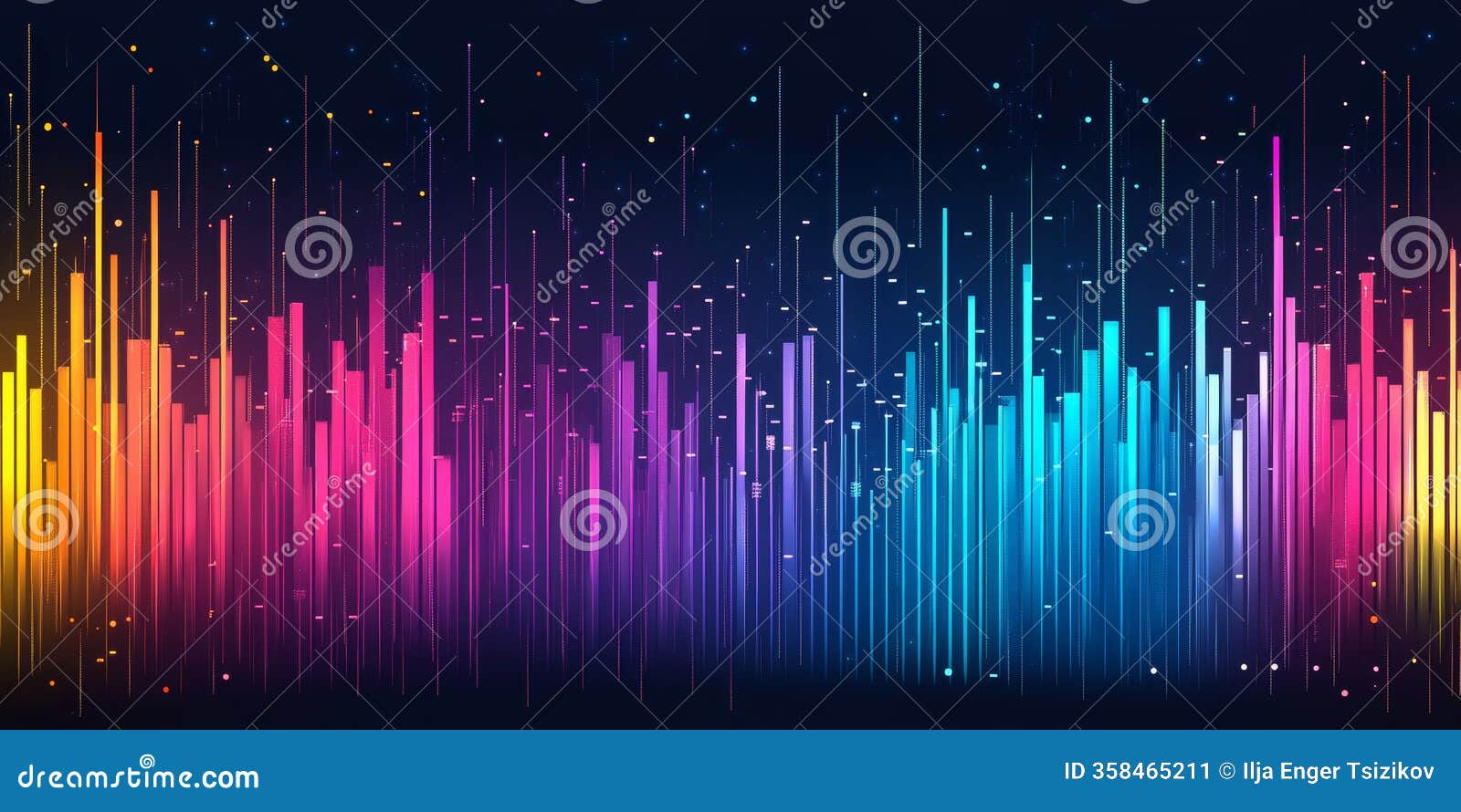 Abstract Data Visualization Vibrant Column Chart with Line Graph ...