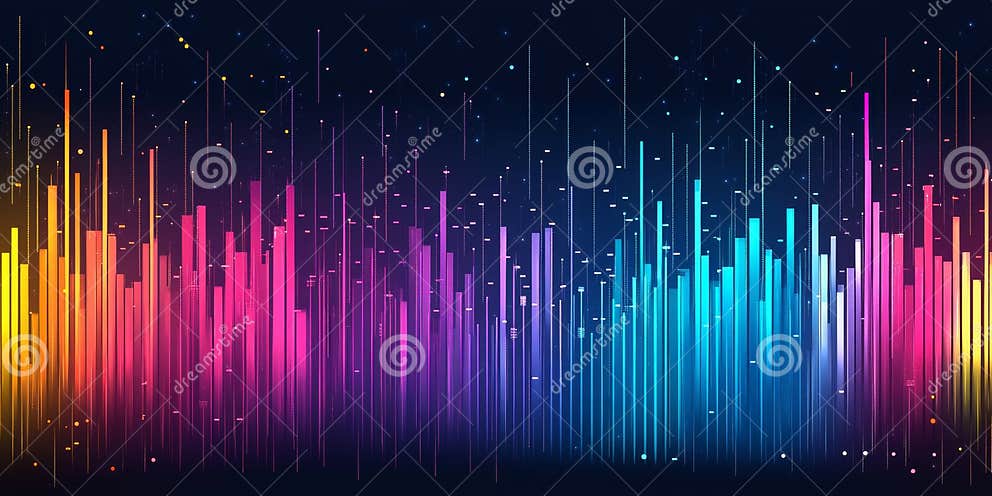 Abstract Data Visualization Vibrant Column Chart with Line Graph ...