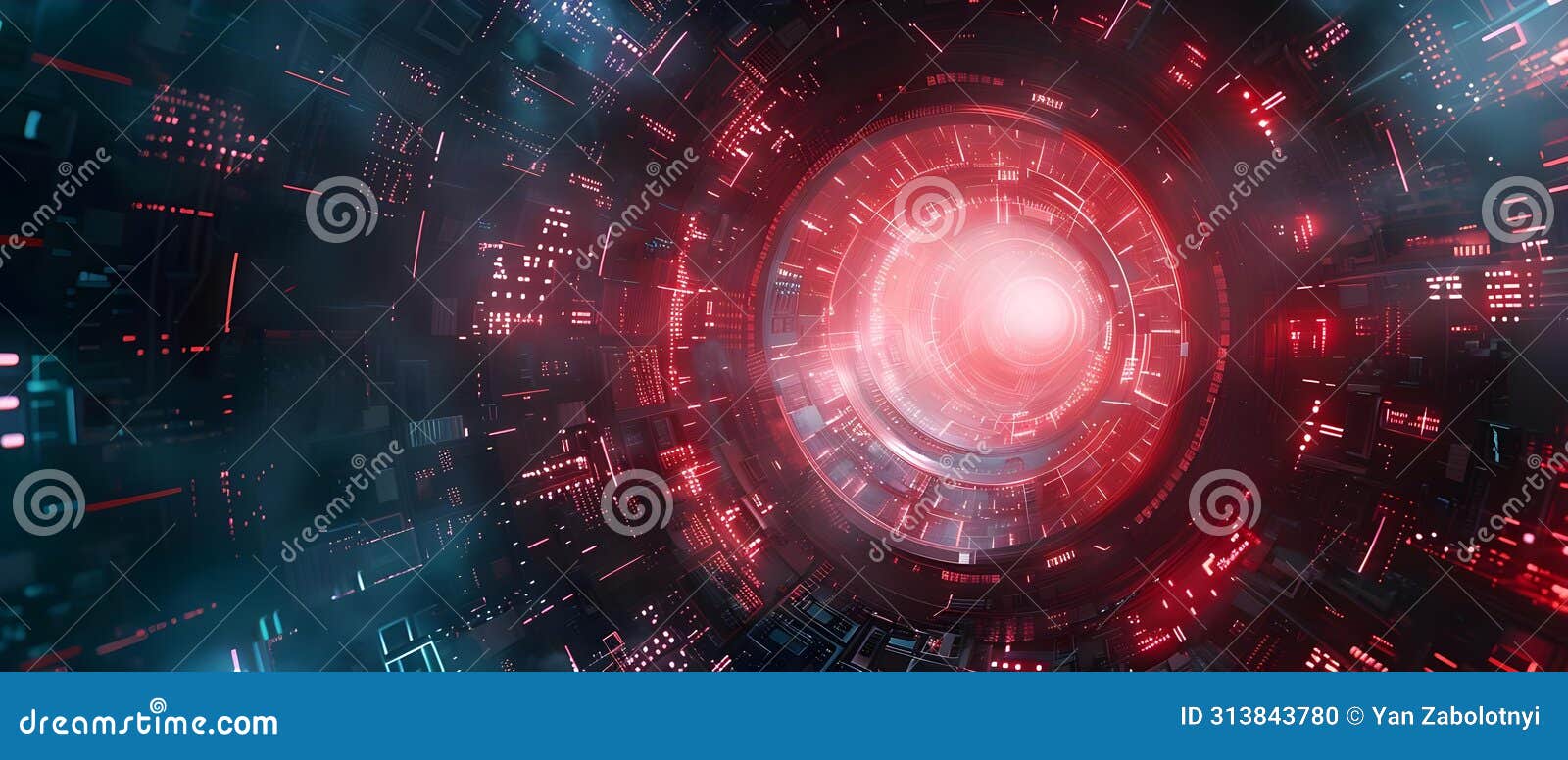 Abstract Data Vortex - Cybernetic Transfer Core. Concept Artificial Intelligence, Cybernetics ...