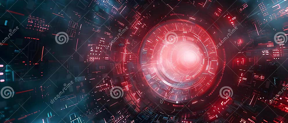 Abstract Data Vortex - Cybernetic Transfer Core. Concept Artificial ...