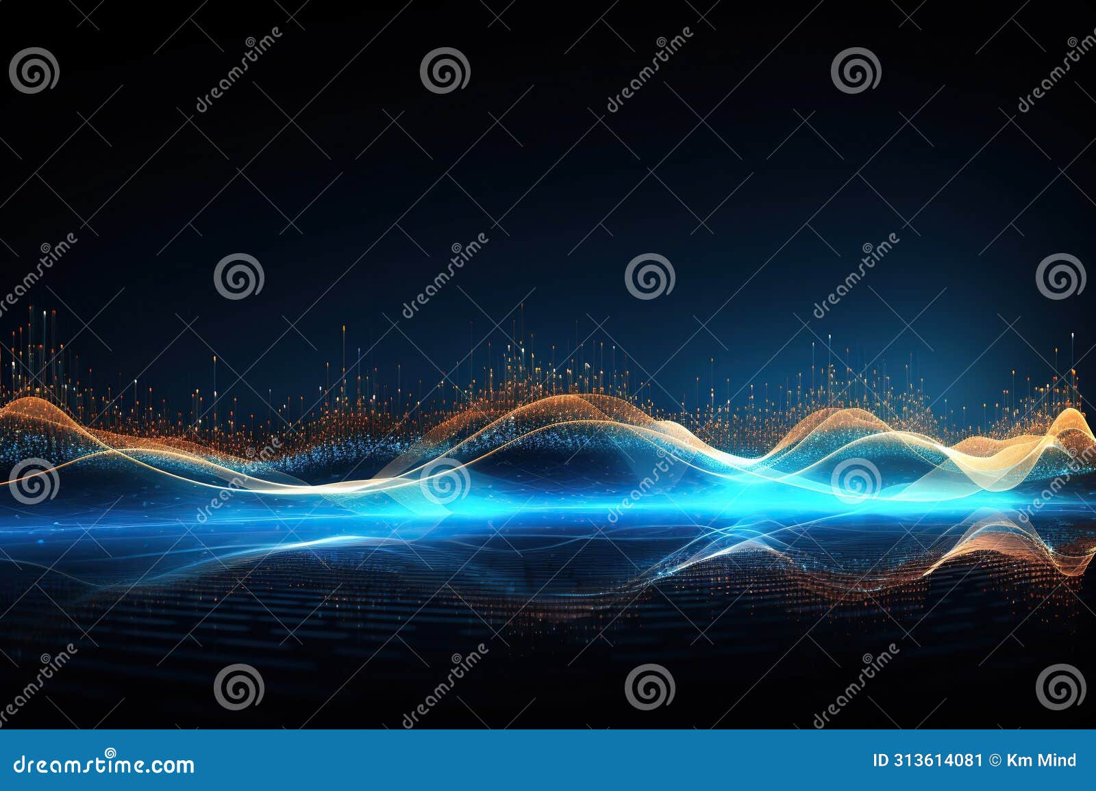 Abstract Data Waveforms With Particle Field Background Generative Ai 7221