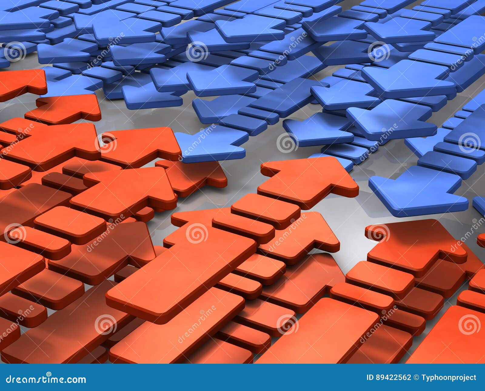 Abstract 3DCG Illustration Showing Two Conflicting Groups. Stock ...