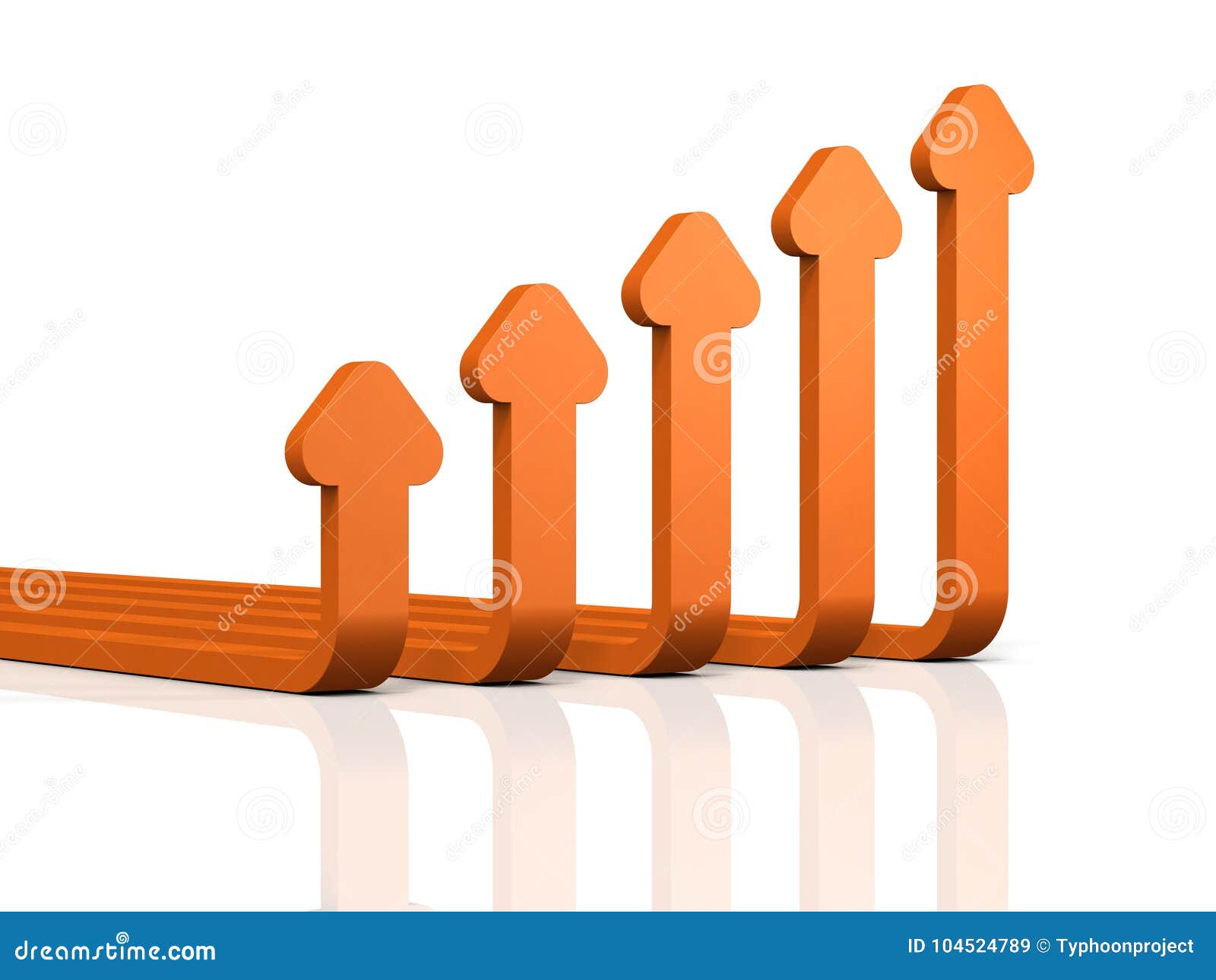 Abstract 3DCG Illustration Showing Upward Trend. Stock Illustration ...
