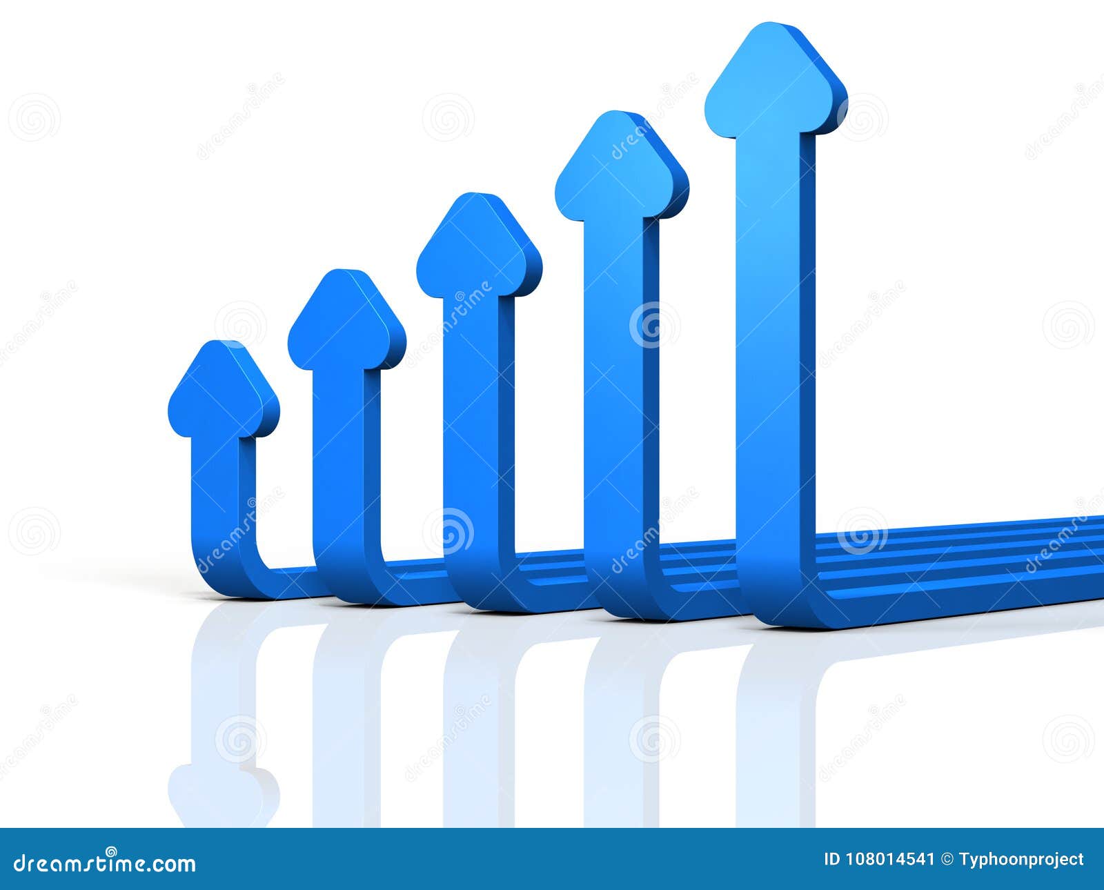 Abstract 3DCG Illustration Showing Upward Trend. Stock Illustration ...