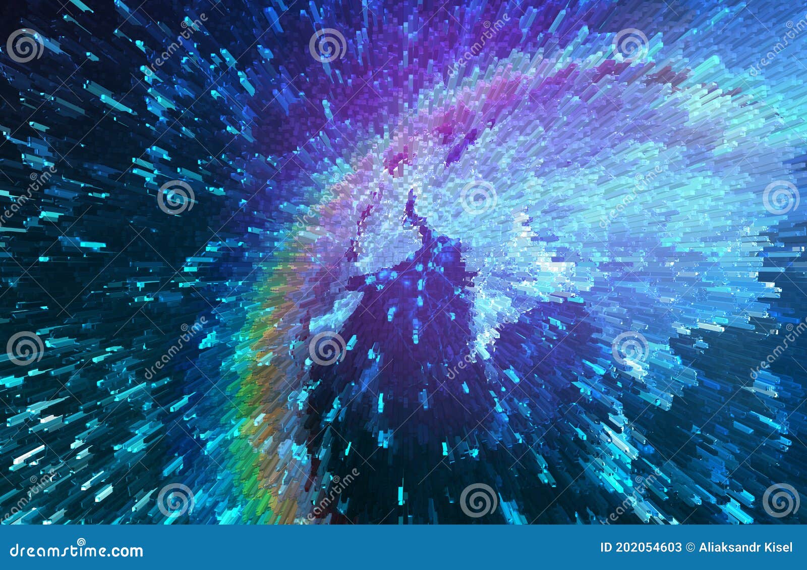 Abstract Decaying Background of Flying Particles. Globe of Planet Earth ...