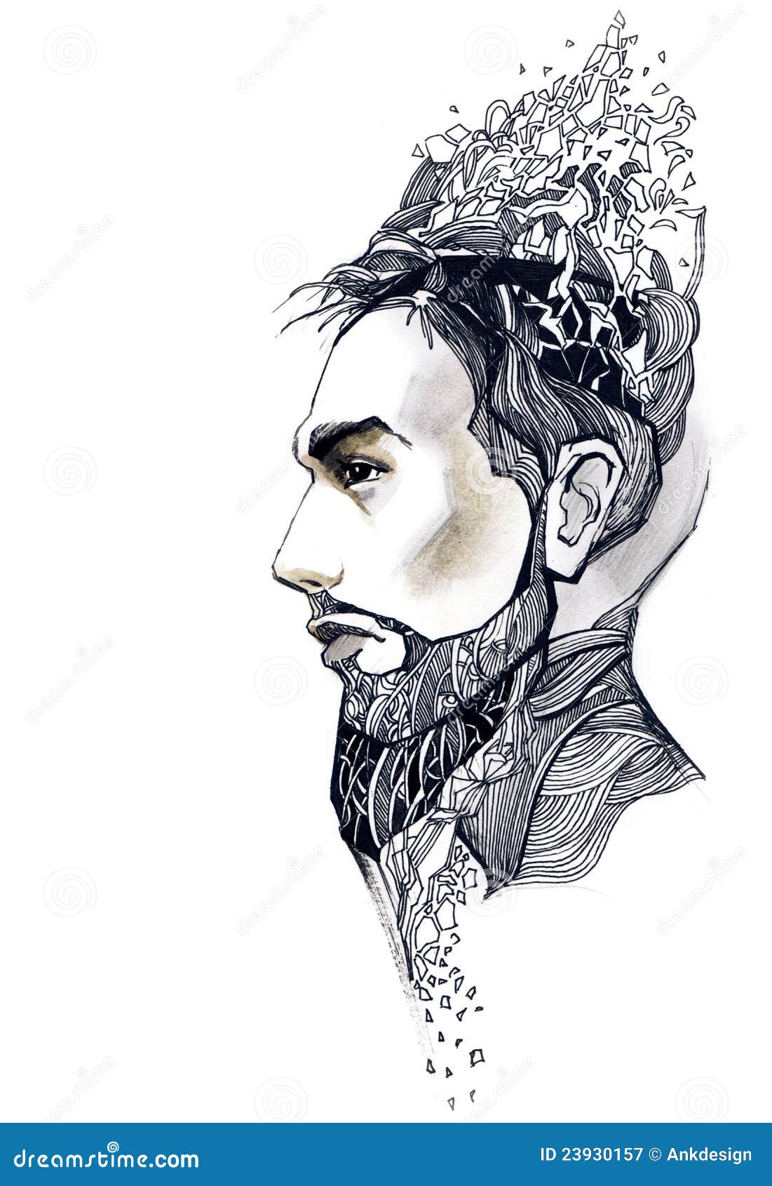 Abstract Decorated Man Face Royalty Free Stock Photography - Image ...