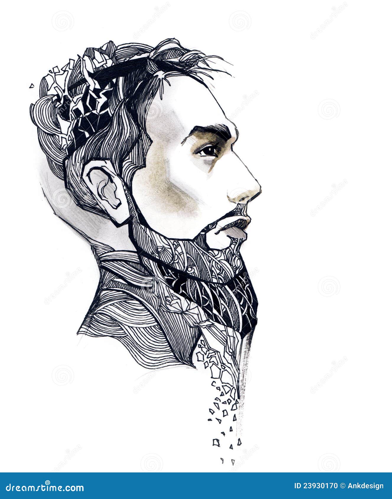Abstract Decorated Man Face Stock Illustration - Illustration of ...