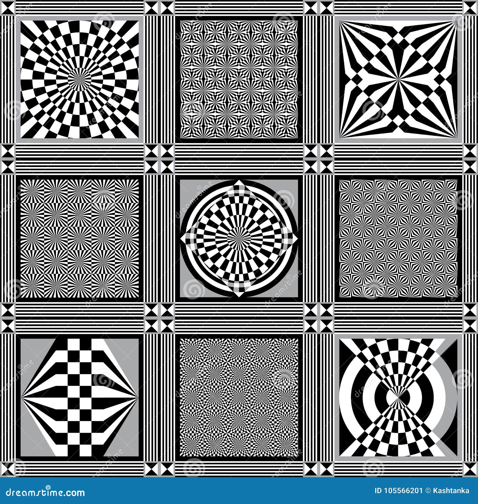 Graphical Illustration of a Set Wit Patterns 5 Stock Vector ...