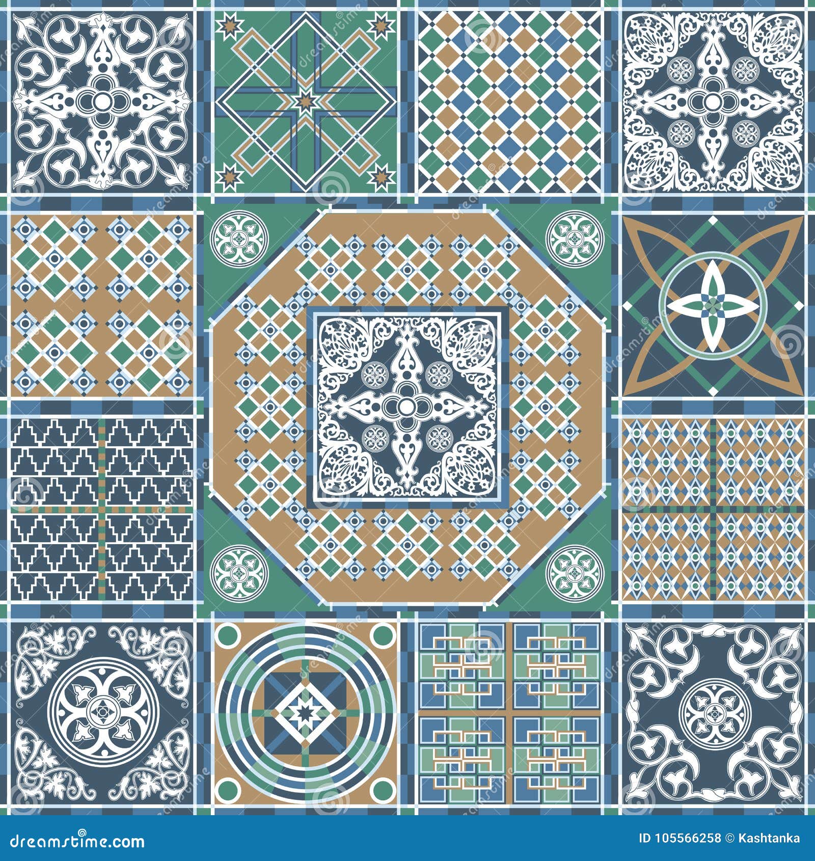 Graphical Illustration of a Set Wit Patterns 9 Stock Vector ...