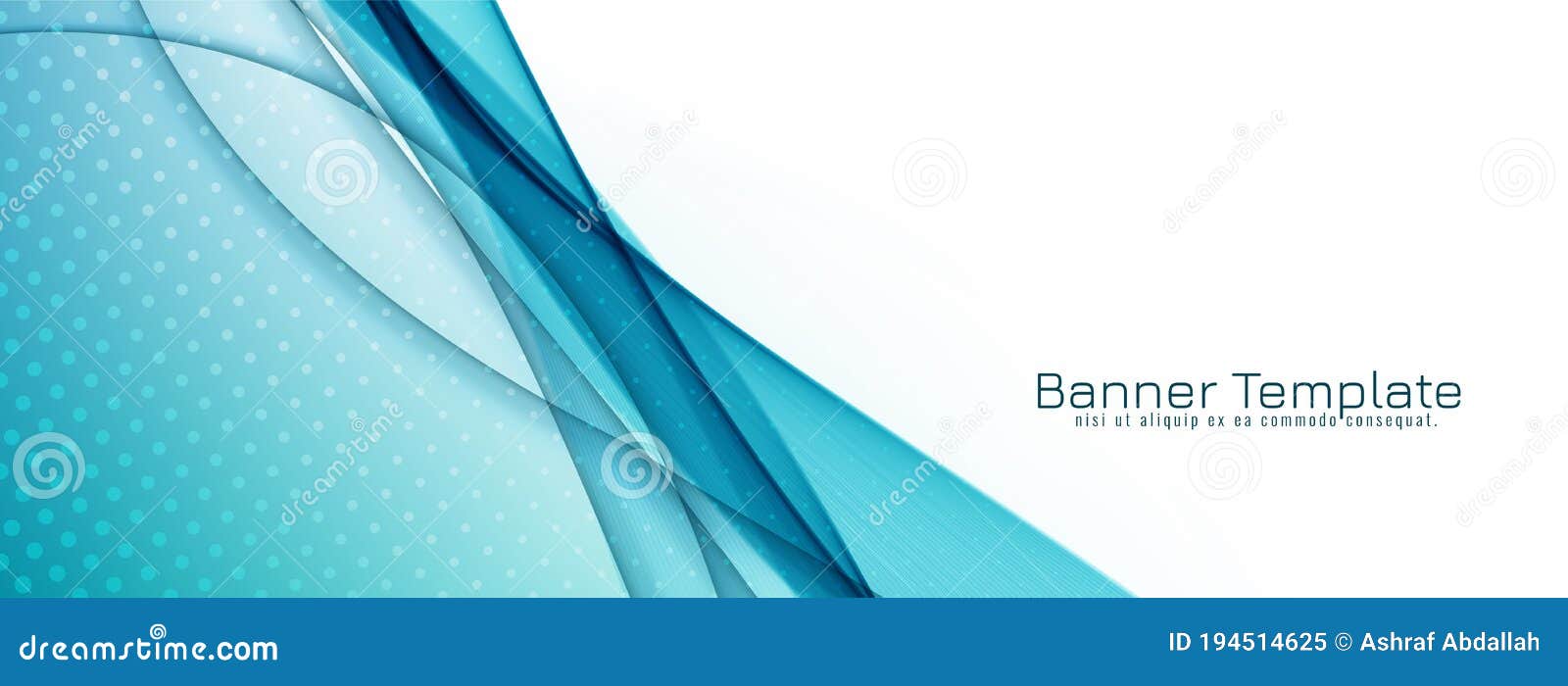 Abstract Decorative Blue Wave Banner Design Stock Vector - Illustration ...