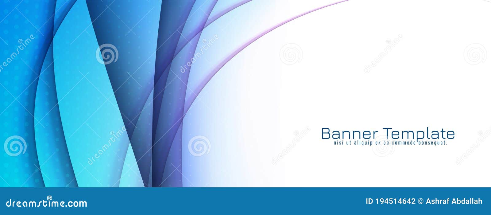 Abstract Decorative Blue Wave Banner Design Stock Vector - Illustration ...