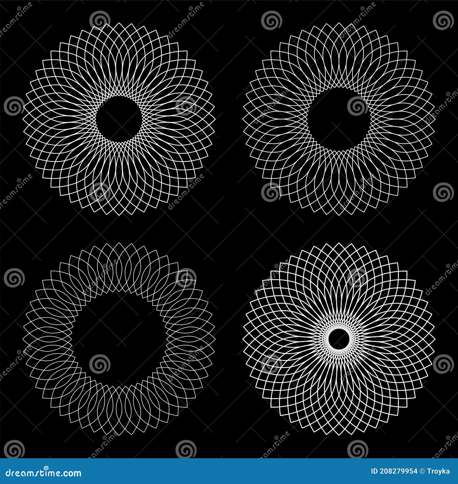 Abstract Decorative Circle Design Elements Set Stock Vector ...