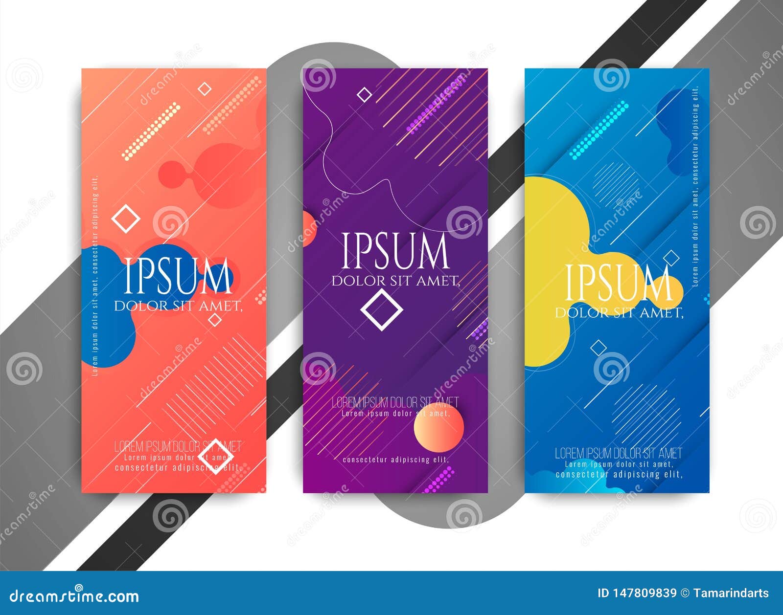 Abstract Decorative Colorful Vector Banners Set Stock Vector ...