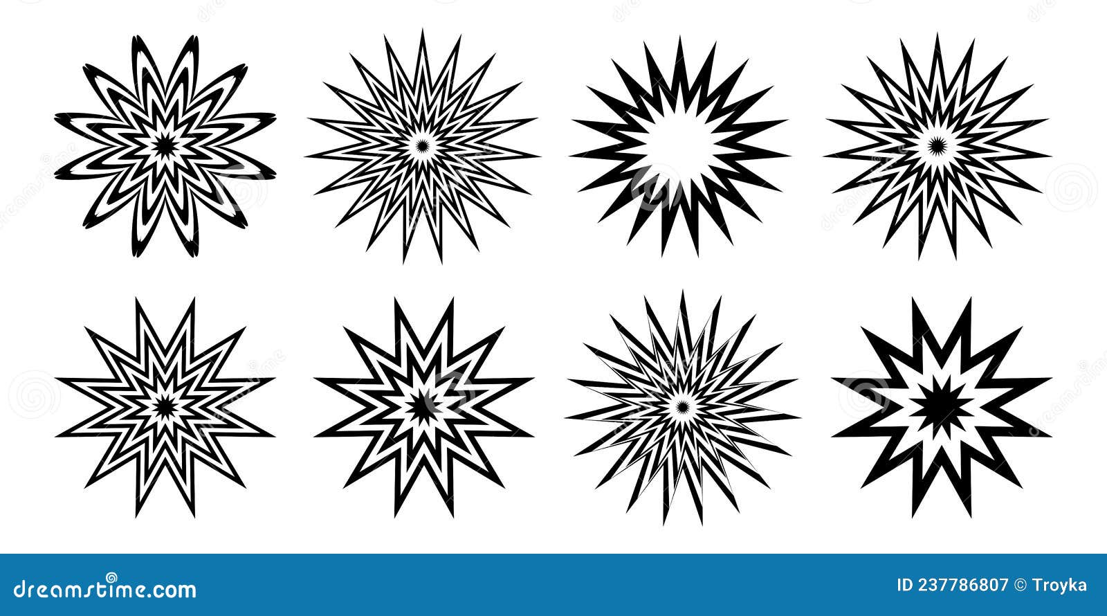 Abstract Decorative Design Elements in Star Shape Stock Vector ...