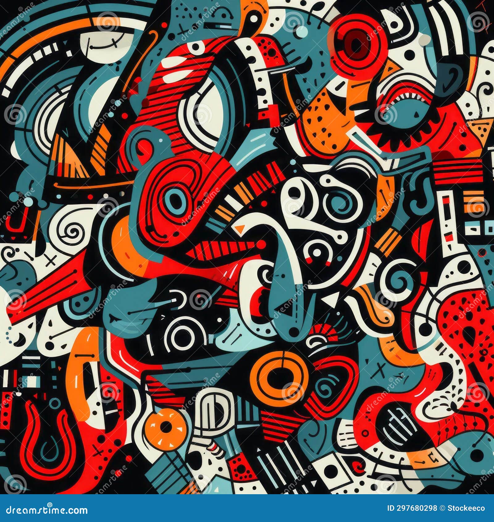 Abstract Decorative Doodles: Retro Patterns and Expressive ...