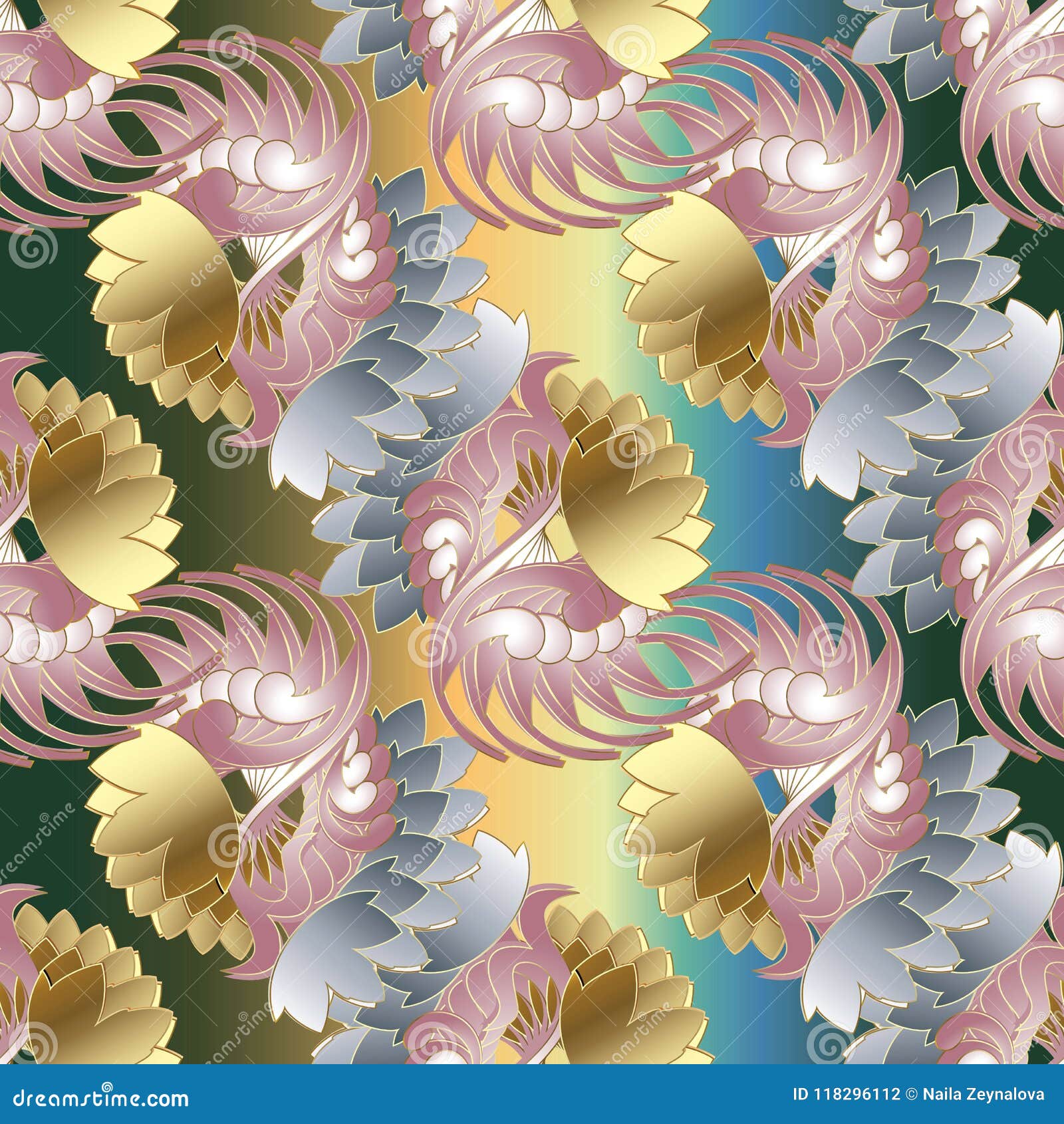Abstract Decorative Floral Seamless Pattern. Baroque Style Ornaments ... Abstract Decorative Floral Seamless Pattern. Baroque Style Ornaments ...