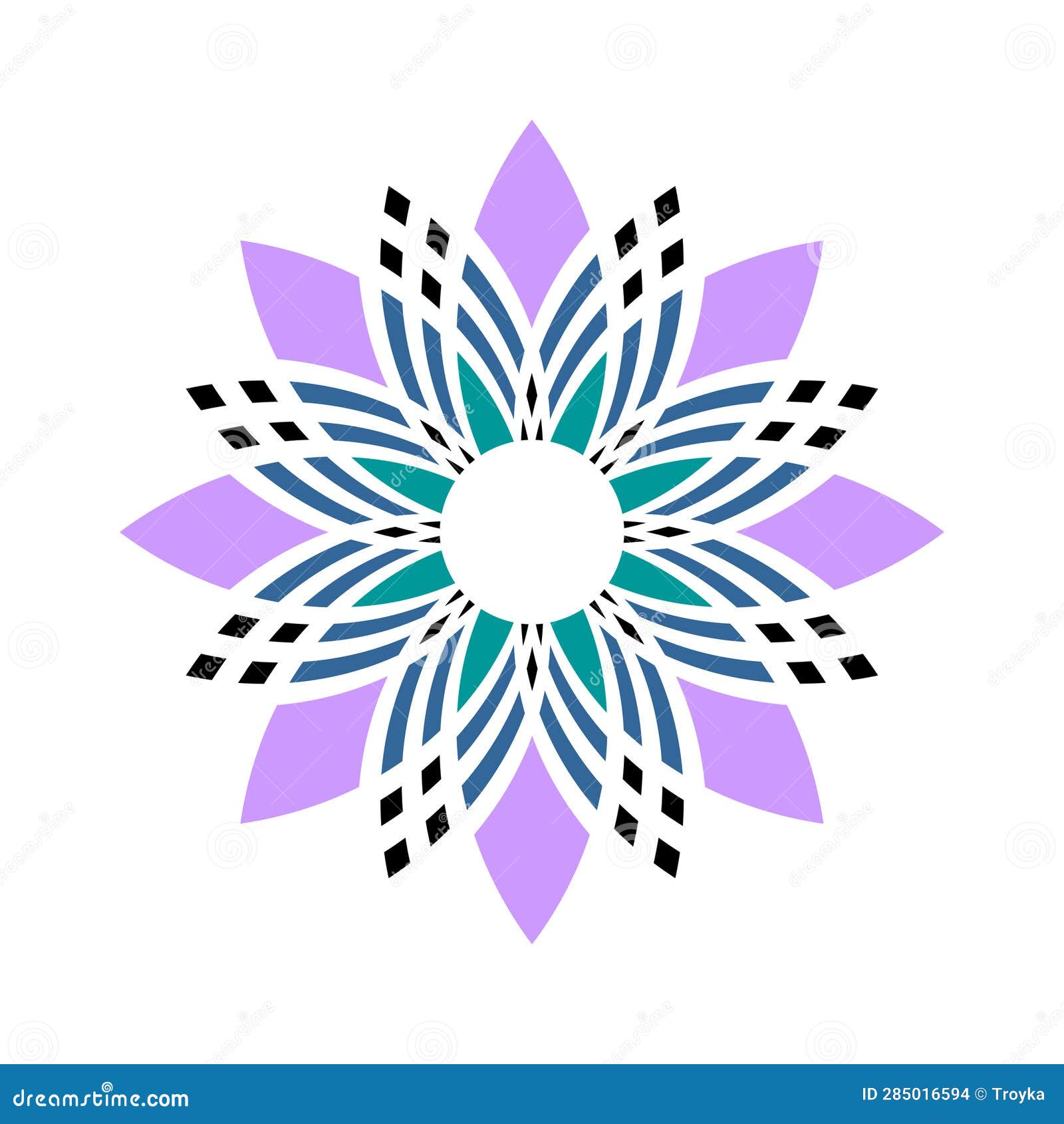 Abstract Decorative Flower Icon. Radial Rosette Pattern Stock Vector ...