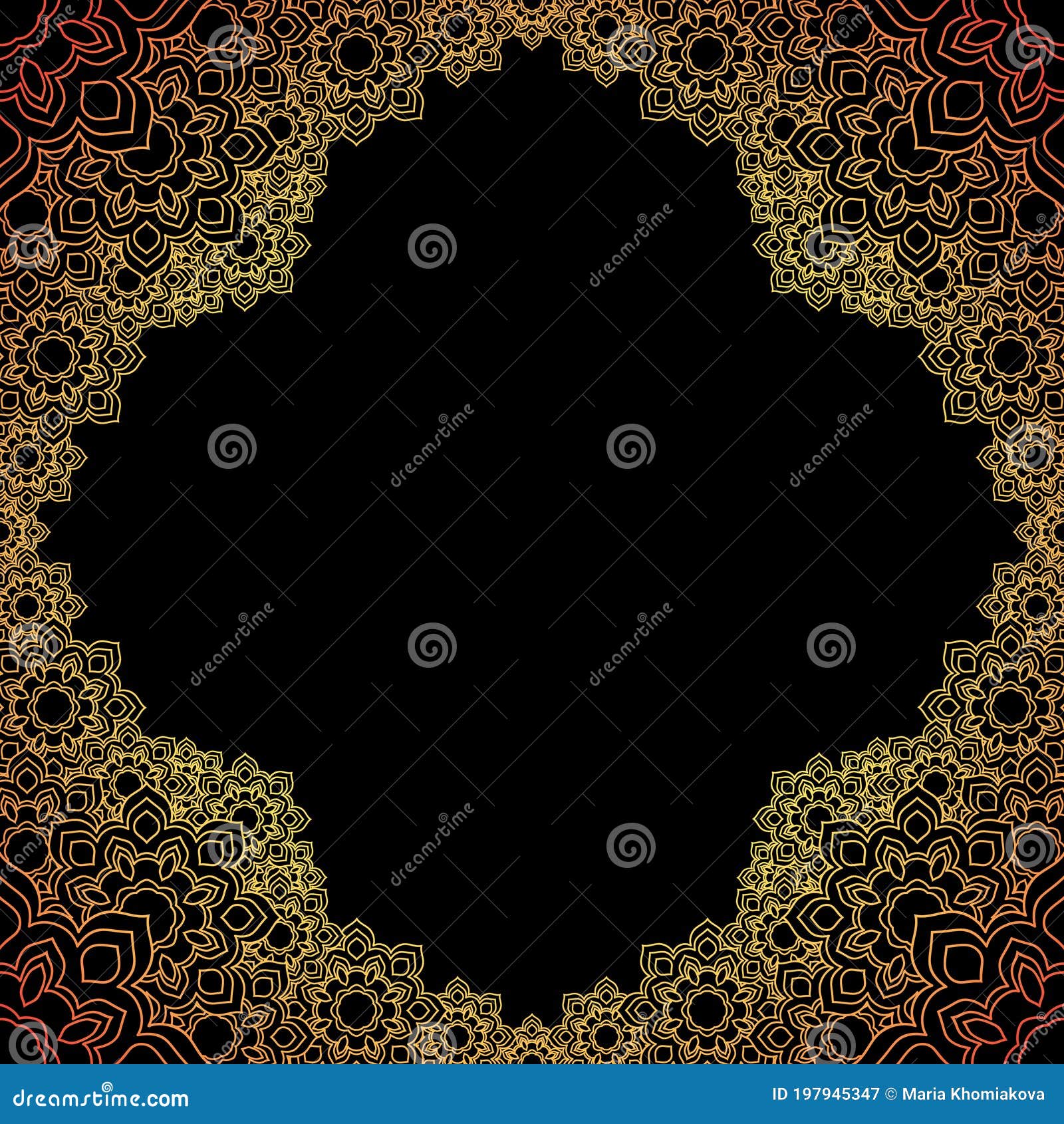 Abstract Decorative Frame of Flowers Stock Illustration - Illustration ...