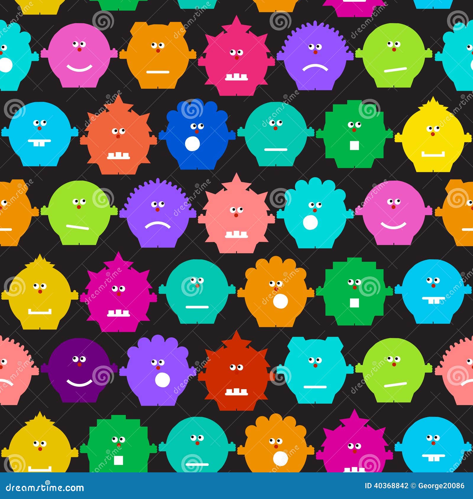 Abstract Decorative Funny Seamless Pattern Stock Vector - Illustration ...