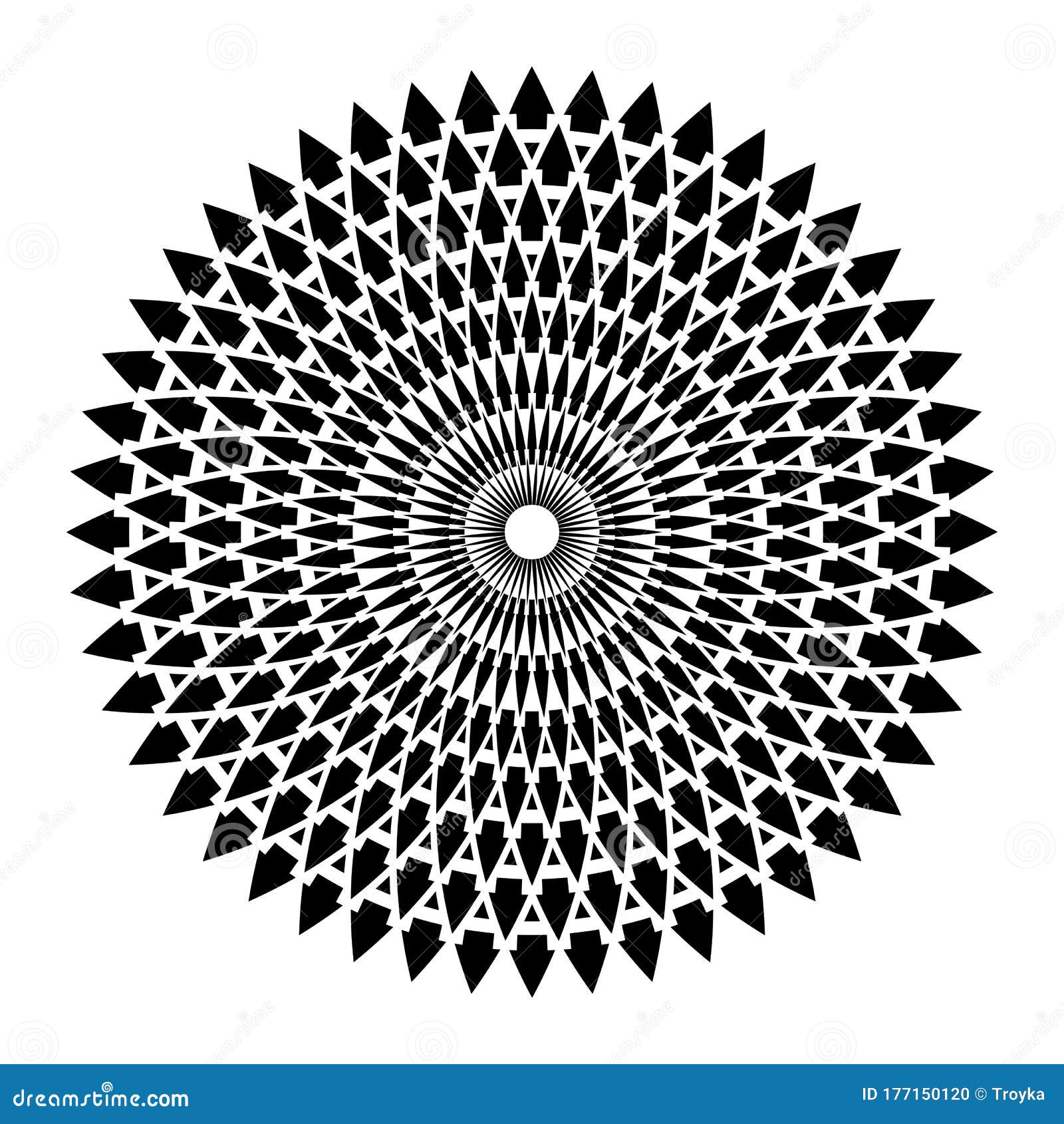 Abstract Decorative Geometric Circle Design Element. Arrows Pattern ...