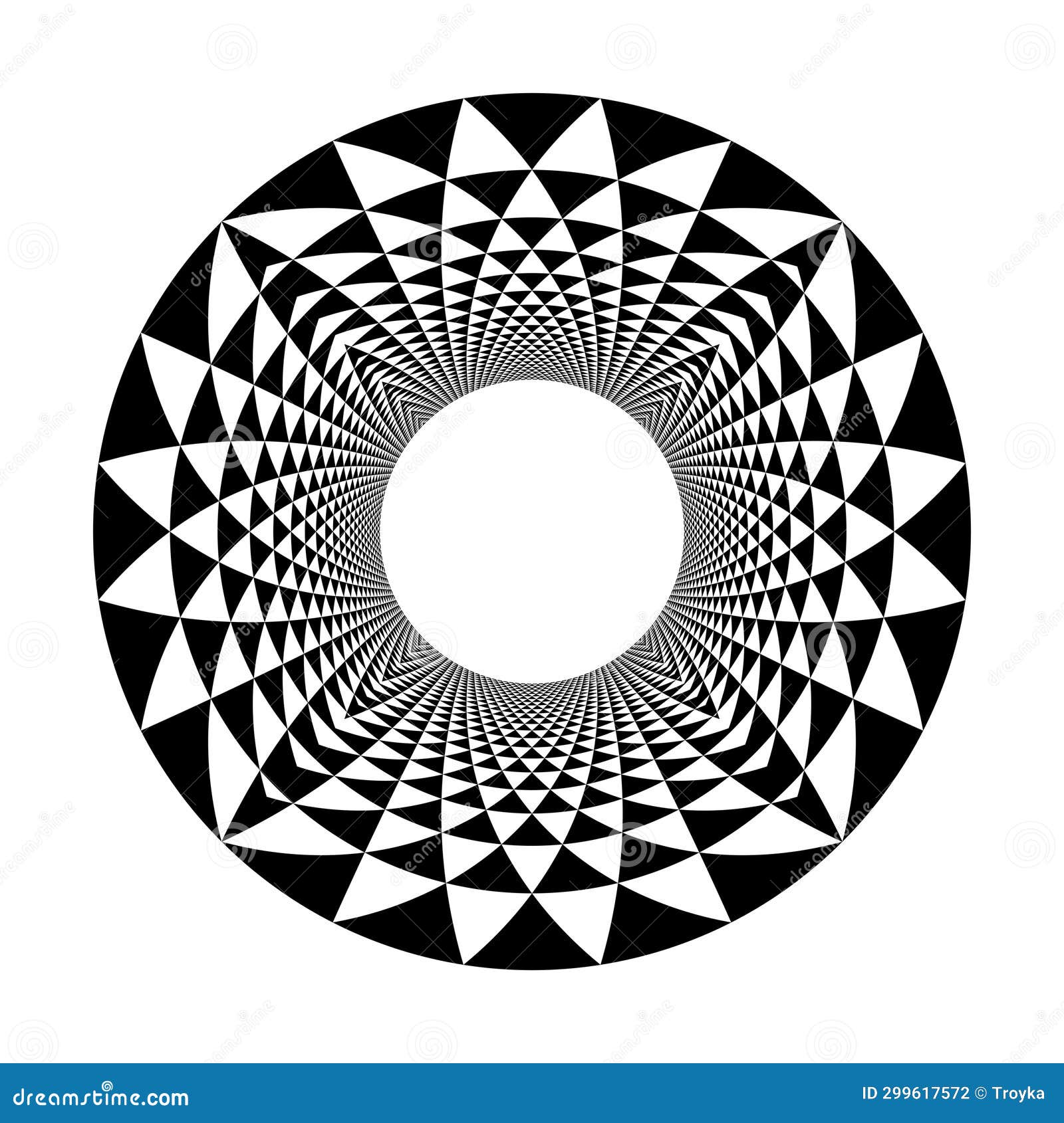 Abstract Decorative Geometric Circle Op Art Black and White Pattern ...