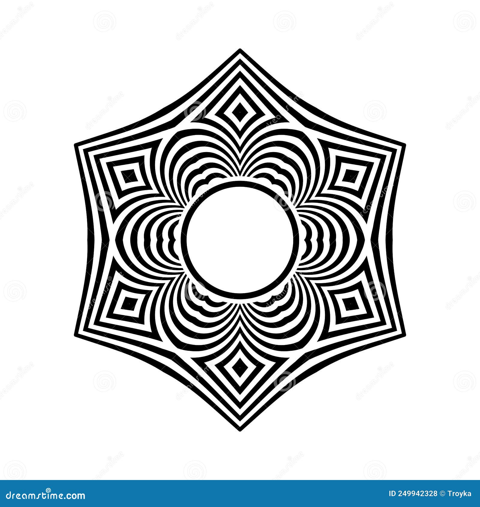 Abstract Decorative Geometric Circle Pattern in Hexagonal Shape Stock ...