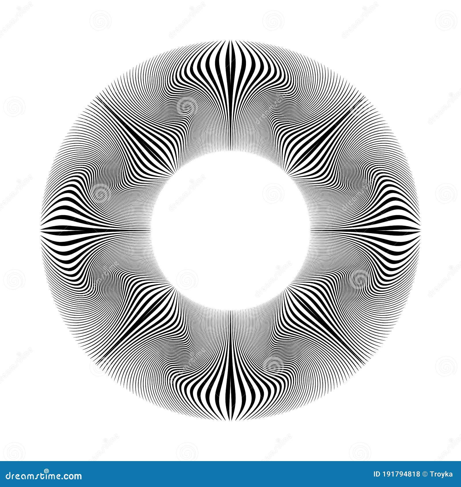 Abstract Decorative Lines Pattern in Circle Shape Stock Vector ...