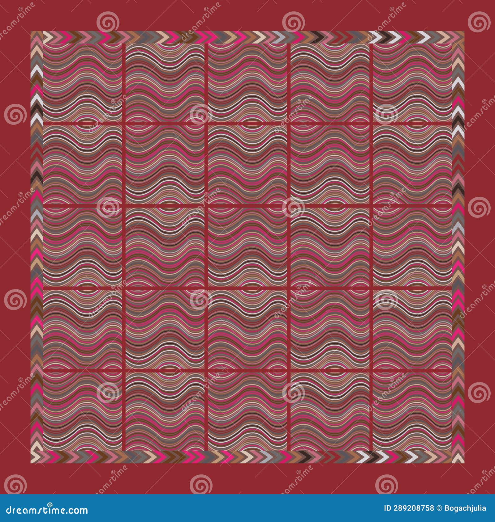 Abstract Decorative Pattern with Geometric Shapes and Colorful Lines ...