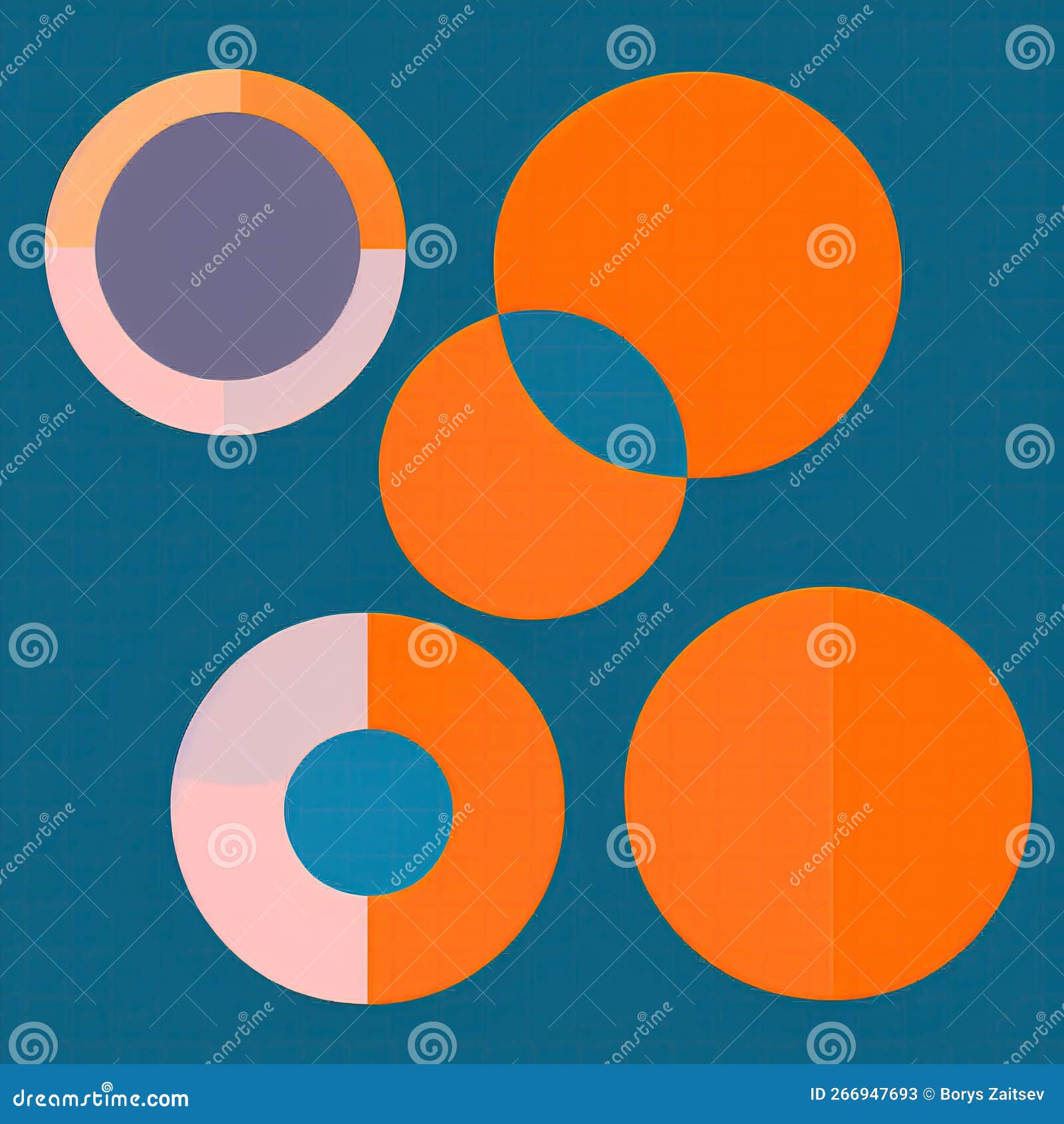 Abstract Decorative Pattern of Multicolored Circles, Generated by ...