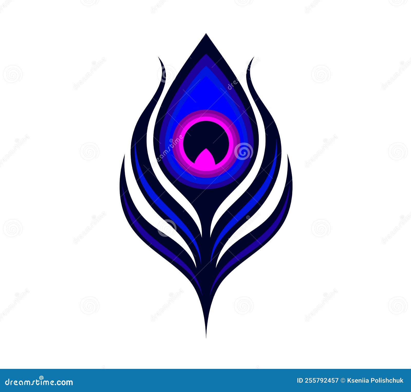 Abstract And Decorative Peacock Feather Logo Design Stock Vector
