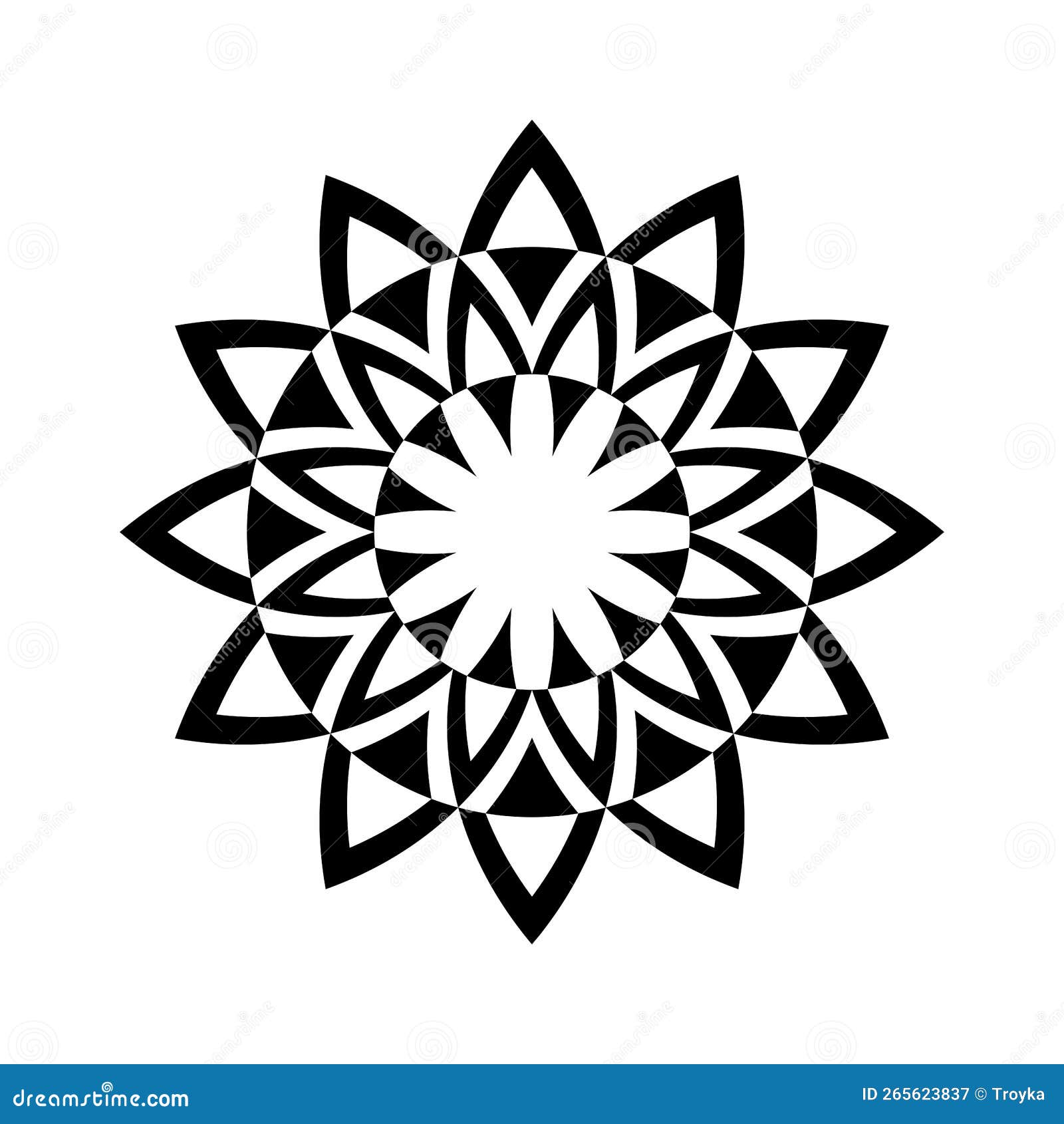 Abstract Decorative Radial Circle Pattern. Round Design Element Stock ...