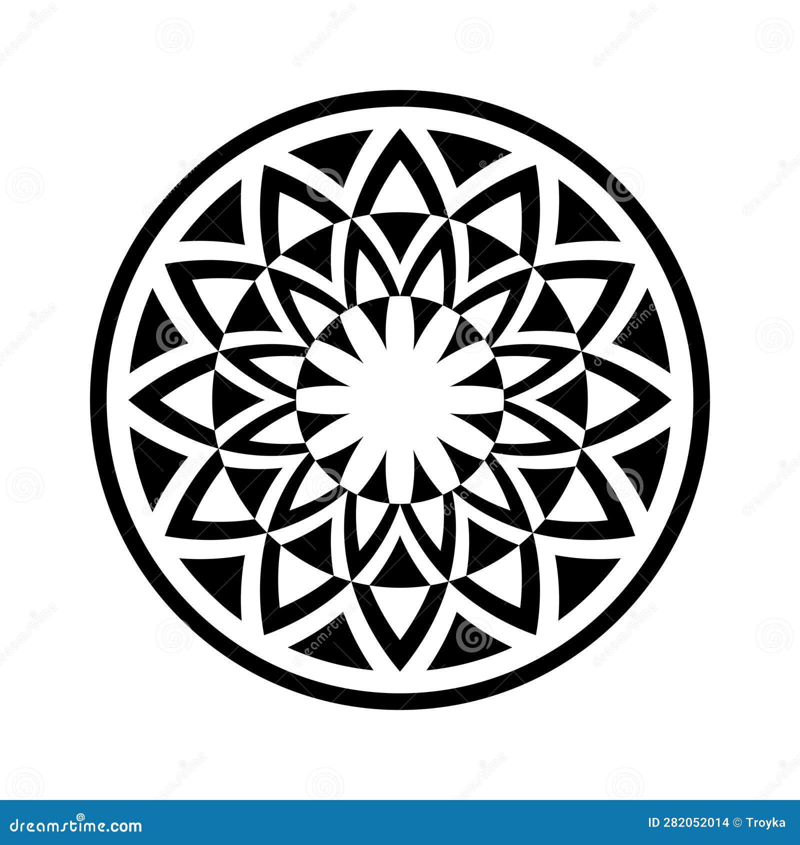 Abstract Decorative Radial Circle Pattern. Round Design Element Stock ...