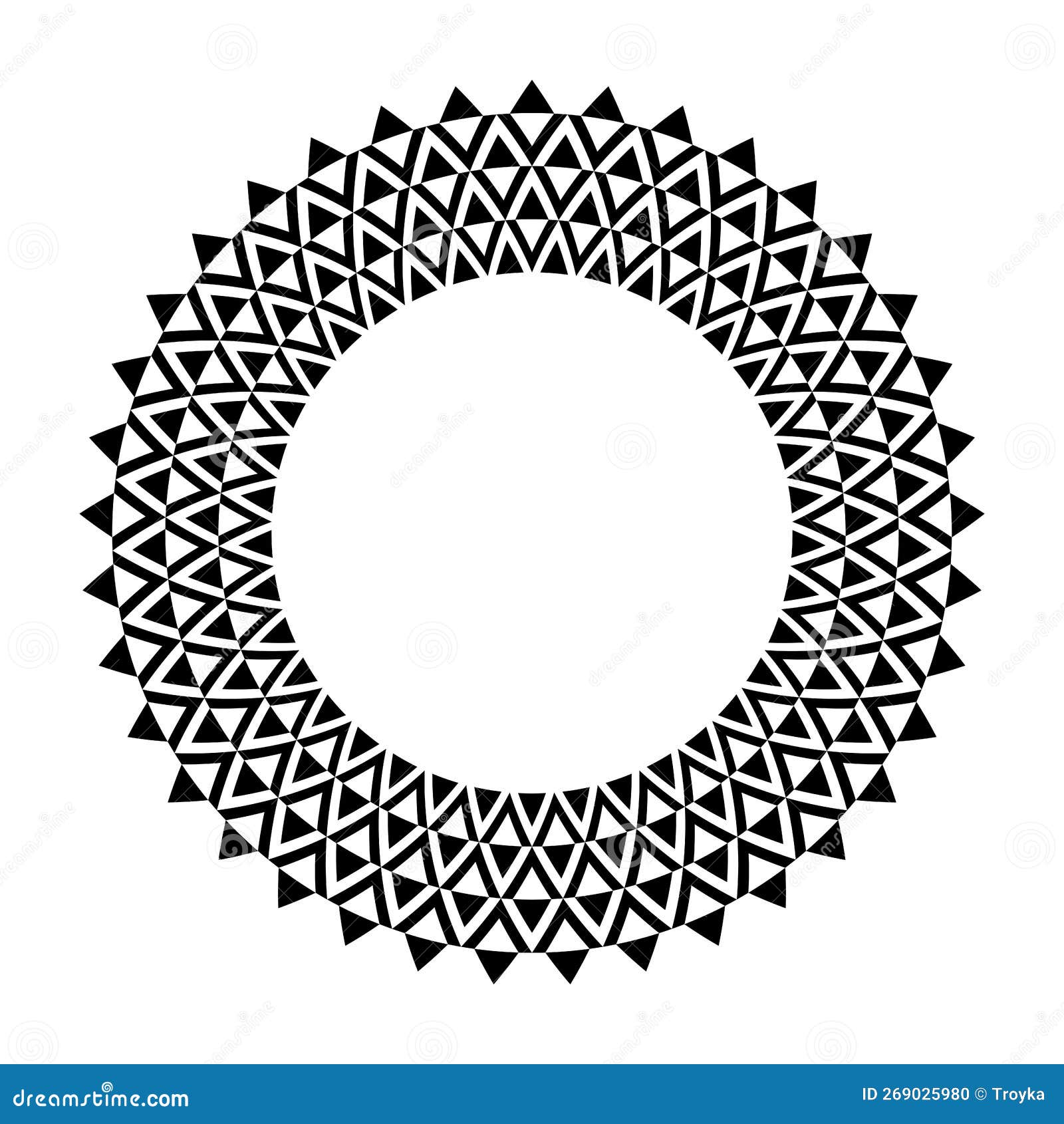 Abstract Decorative Radial Circle Pattern for Round Frame Stock Vector ...