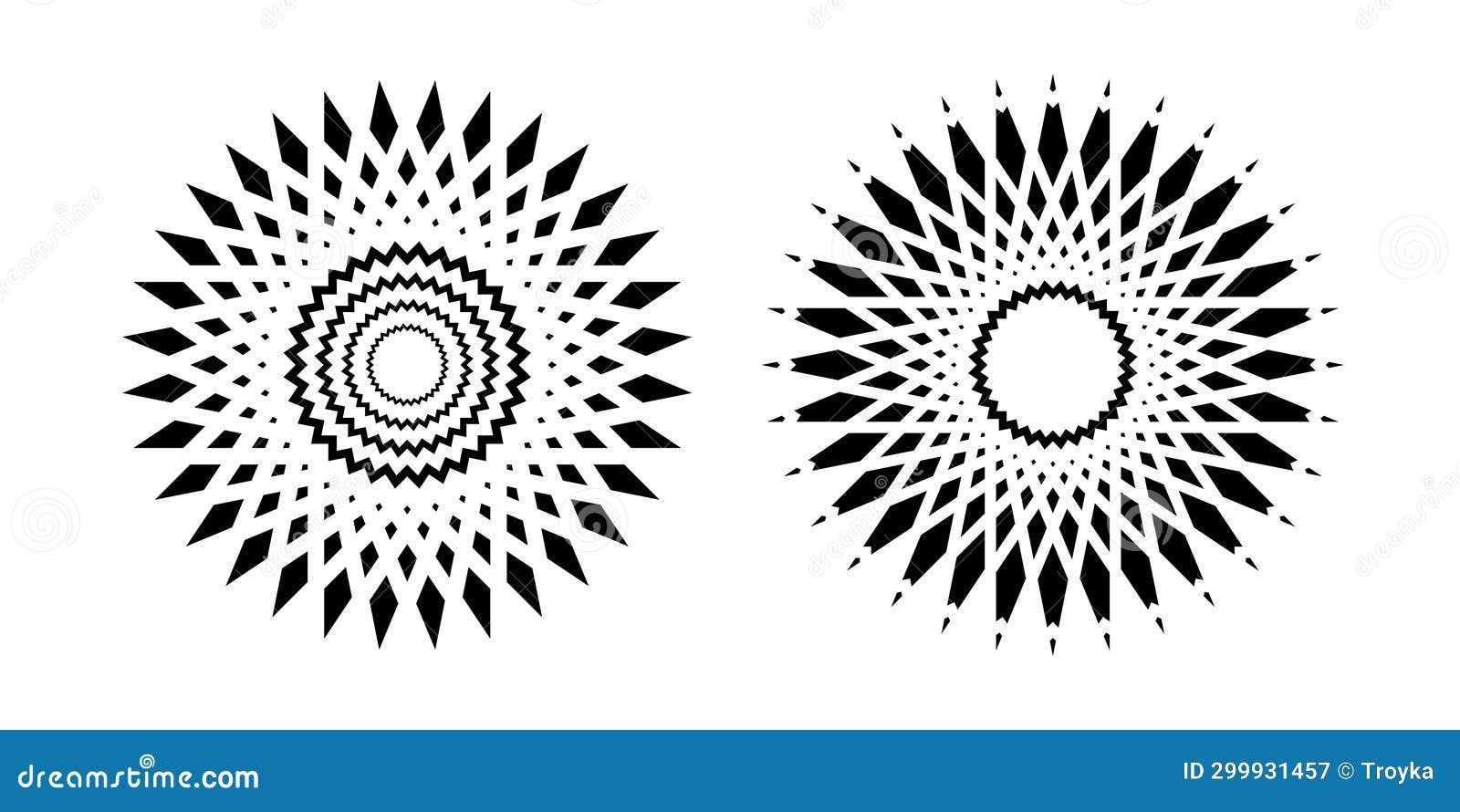 Abstract Decorative Radial Circle Patterns Set Stock Illustration ...