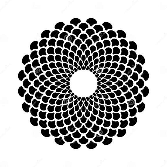 Abstract Decorative Radial Pattern in Flower Rosette Shape Stock Vector ...